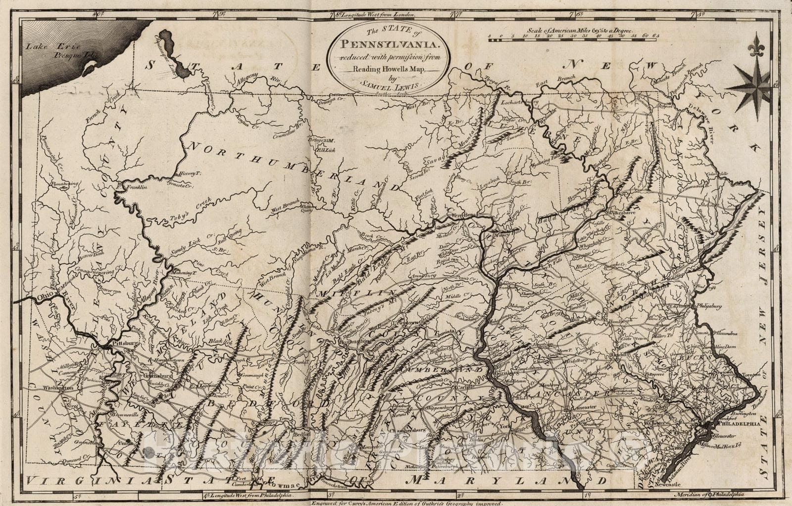Historic Map : State of Pennsylvania., 1795, Vintage Wall Art ...