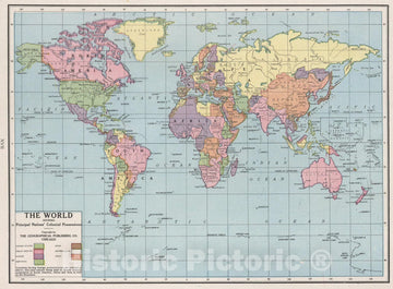 Historic Map : The World Showing Principal Nations' Colonial Possessio ...