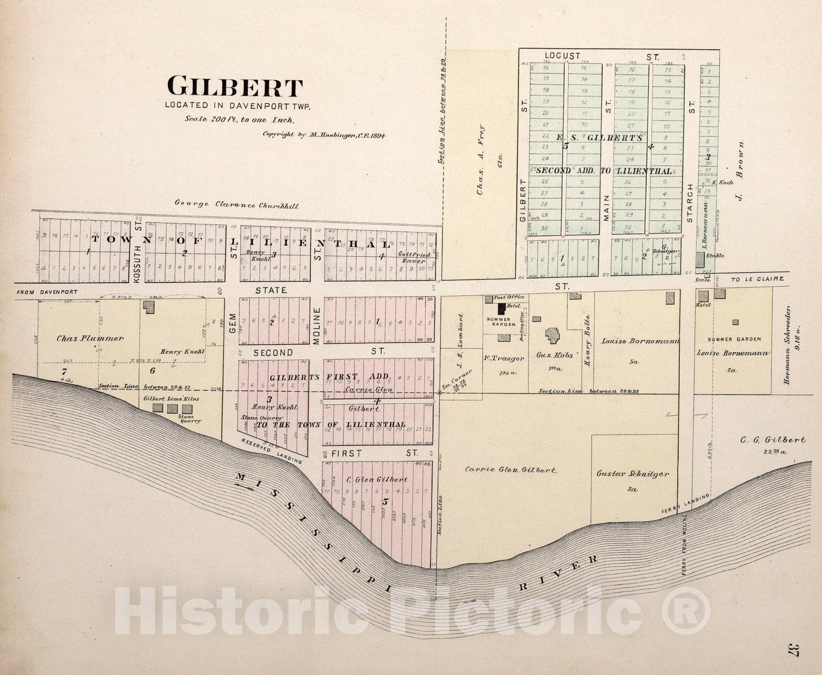 Historic Map : Gilbert, Iowa., 1894, Vintage Wall Art – Historic Pictoric