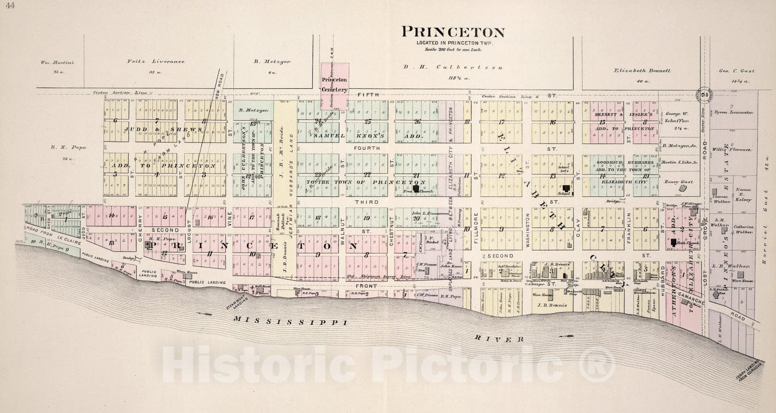 Historic Map : Princeton, Iowa., 1894, Vintage Wall Art – Historic Pictoric
