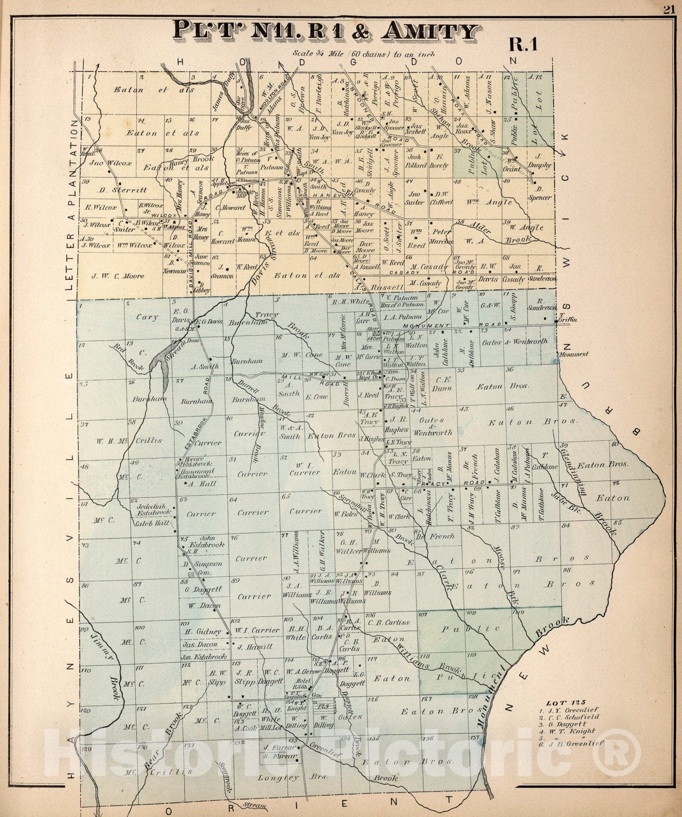 Historic Map : PL'T' N11. R1 & Amity. R.1, Aroostook County, Maine., 1 ...