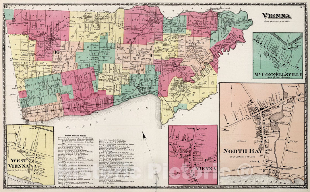 Historic Map : Vienna, Oneida County, New York. West Vienna. Vienna. N ...