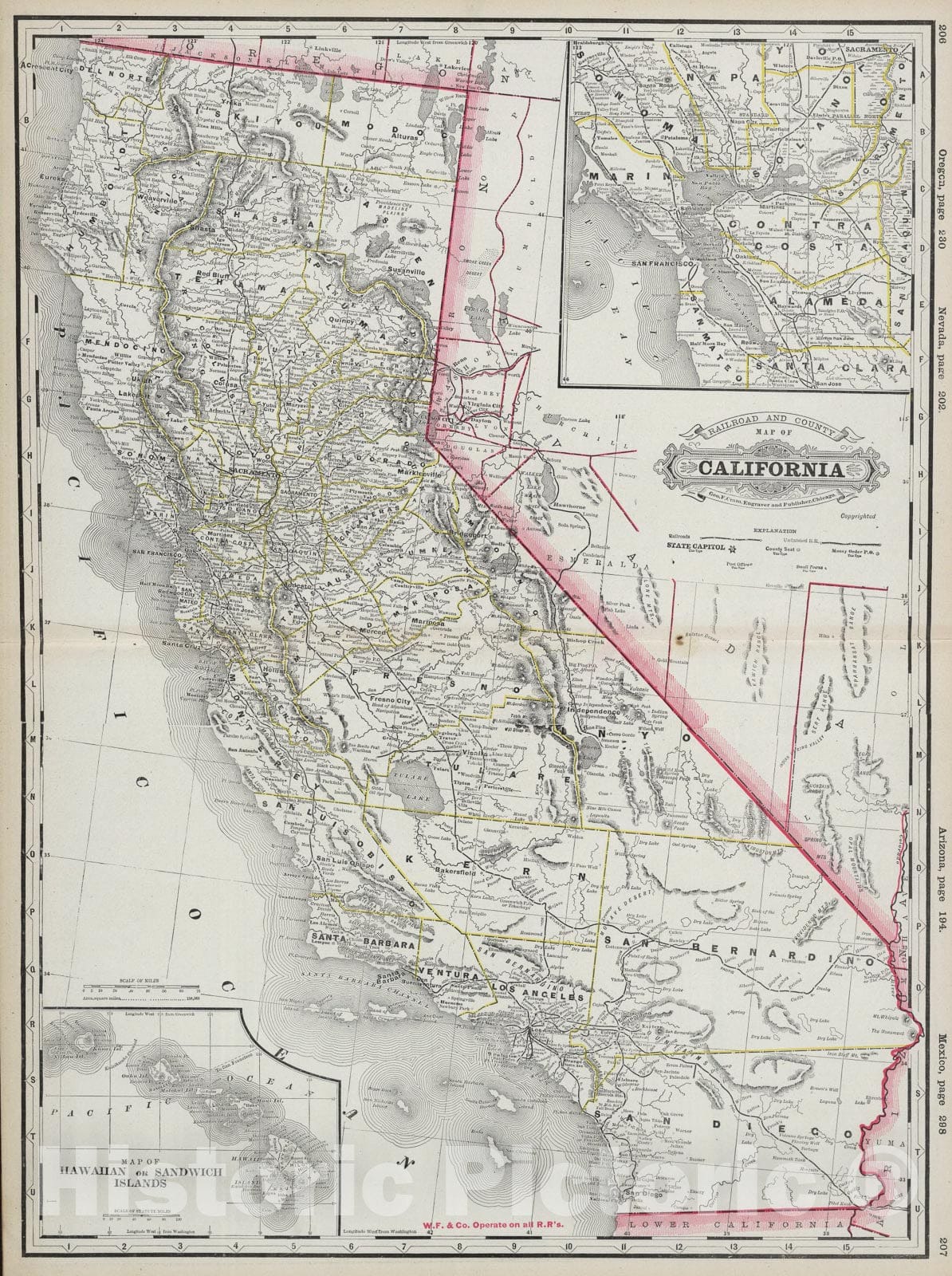 Historic Map : California., 1889, Vintage Wall Art – Historic Pictoric