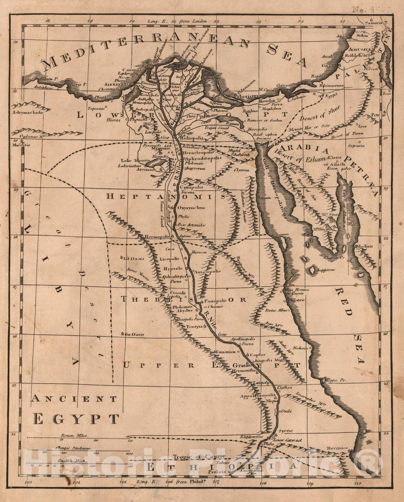 Historic Map : Ancient Egypt, 1822, Vintage Wall Art - Historic Pictoric