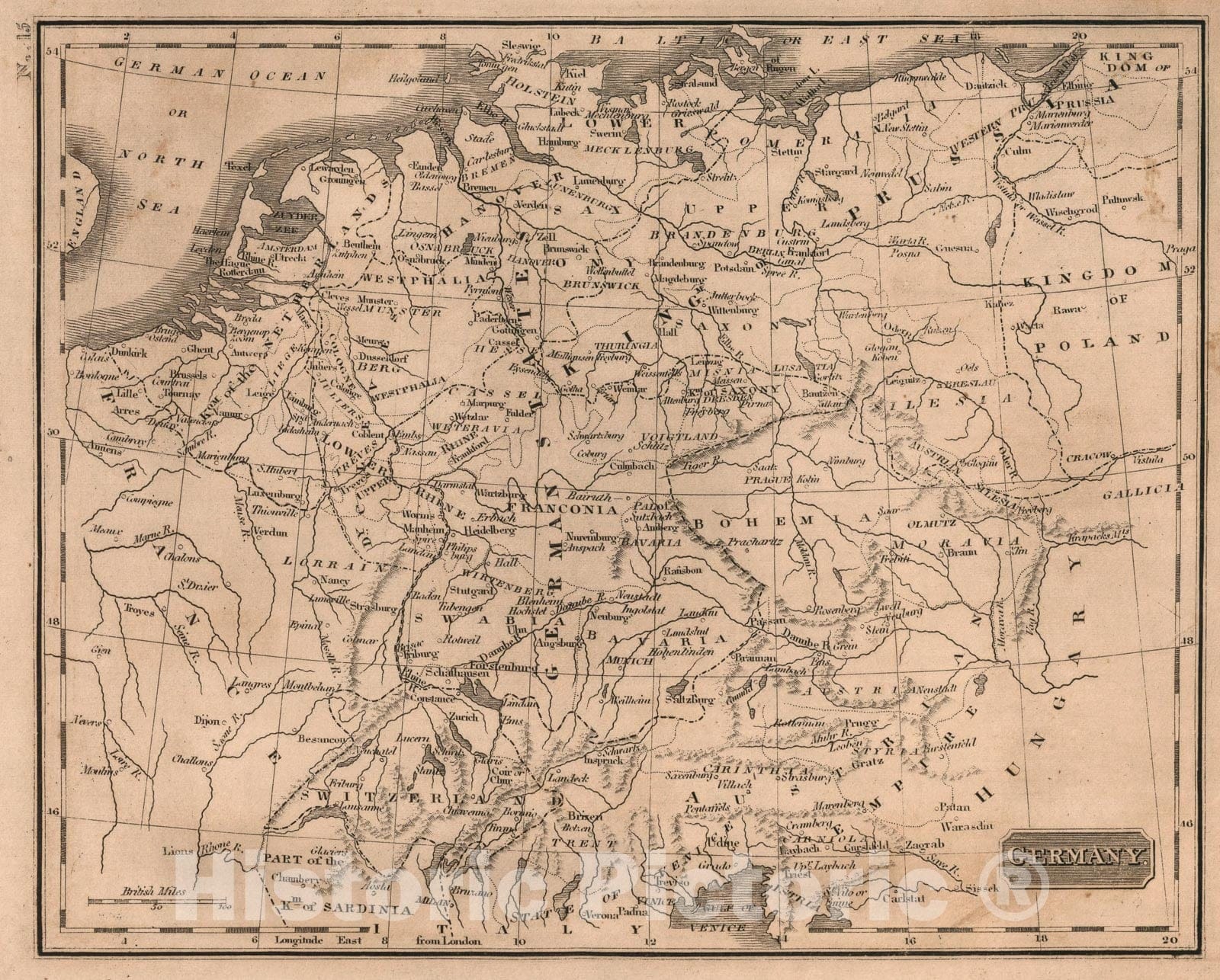Historic Map : Germany, 1822, Vintage Wall Art – Historic Pictoric
