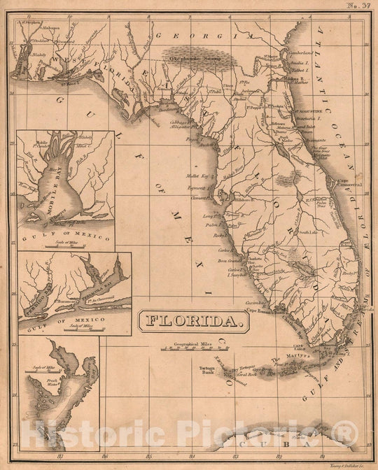 Historic Map : Florida, 1822, Vintage Wall Art – Historic Pictoric