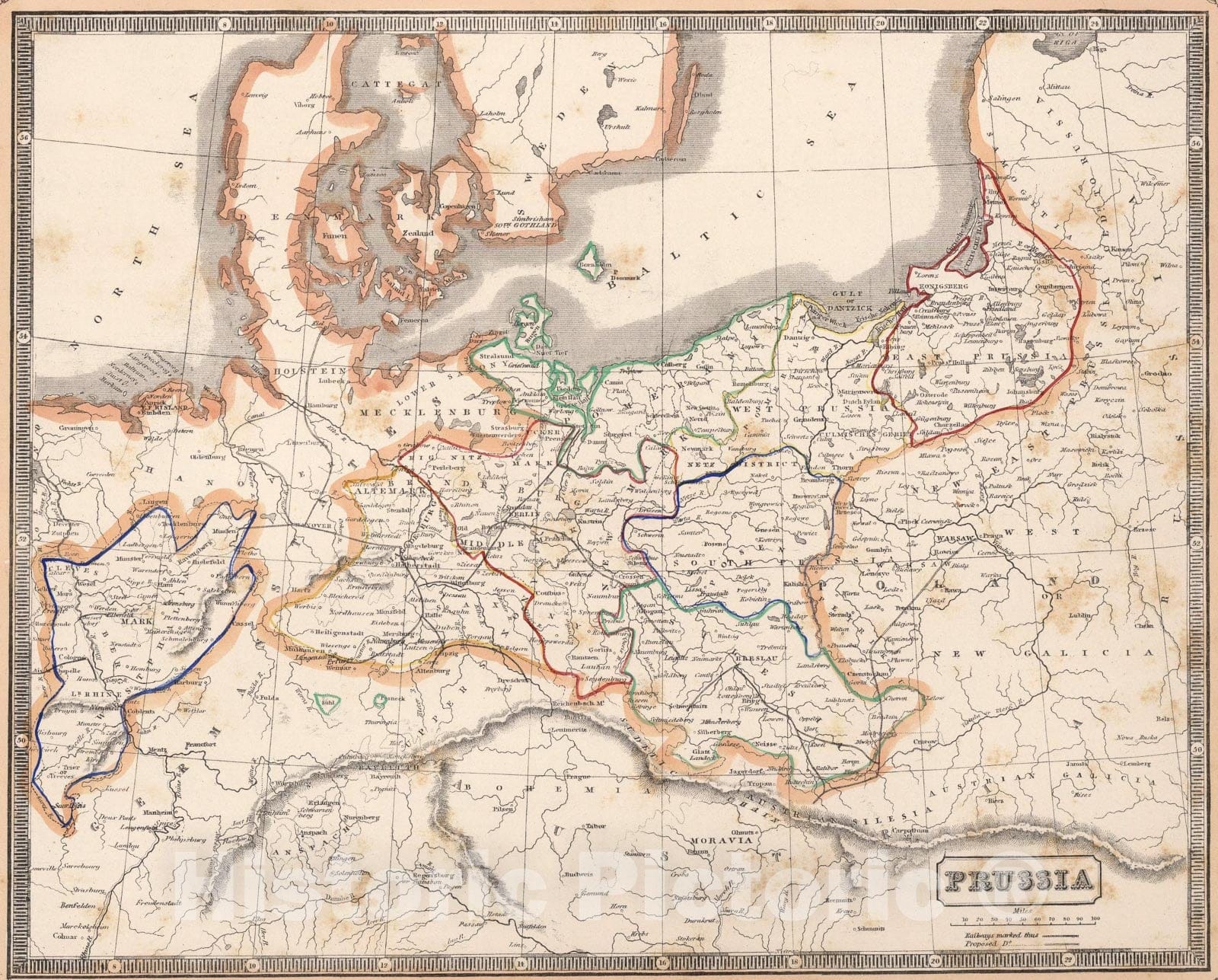 Historic Map : Prussia., 1848, Vintage Wall Art – Historic Pictoric