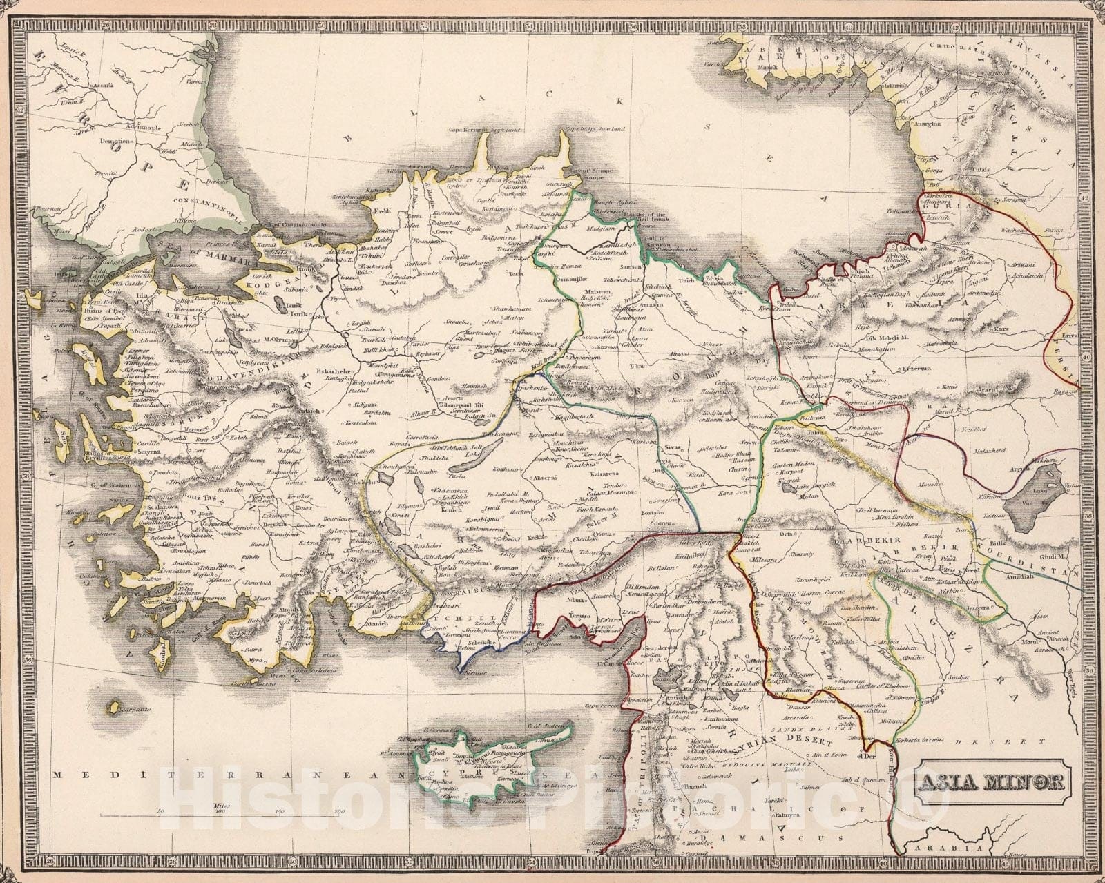 Historic Map : Asia Minor., 1848, Vintage Wall Art – Historic Pictoric
