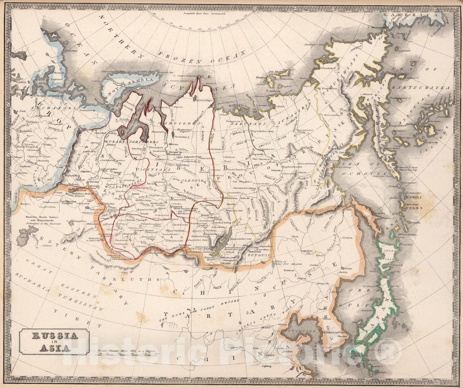 Historic Map : Russia in Asia., 1848, Vintage Wall Art – Historic Pictoric