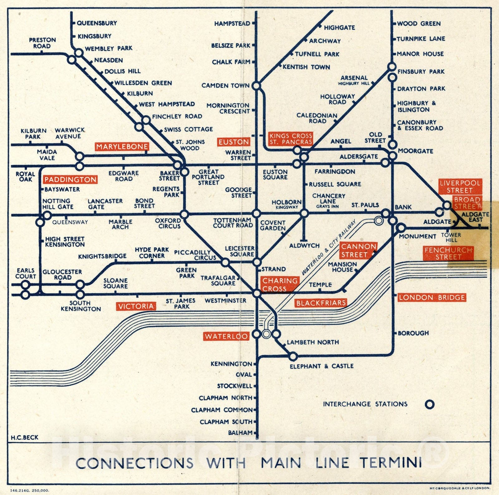 Historic Map : London Underground Diagram, 1947, Vintage Wall Art ...
