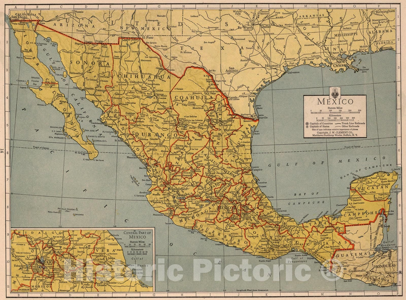 Historic Map : Mexico, 1943, Vintage Wall Art – Historic Pictoric