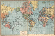 Historic Map : World on Mercator's Projection, 1935, Vintage Wall Art – Historic Pictoric