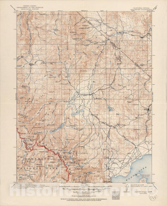 Historic Map : Bridgeport, California - Nevada., 1951, Vintage Wall Ar ...