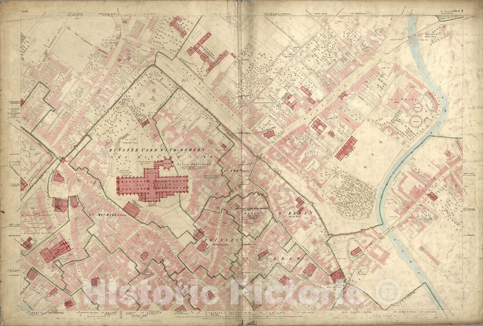 Historic Map : Sheet 9: Plan of York, 1852, 1852, Vintage Wall Art ...