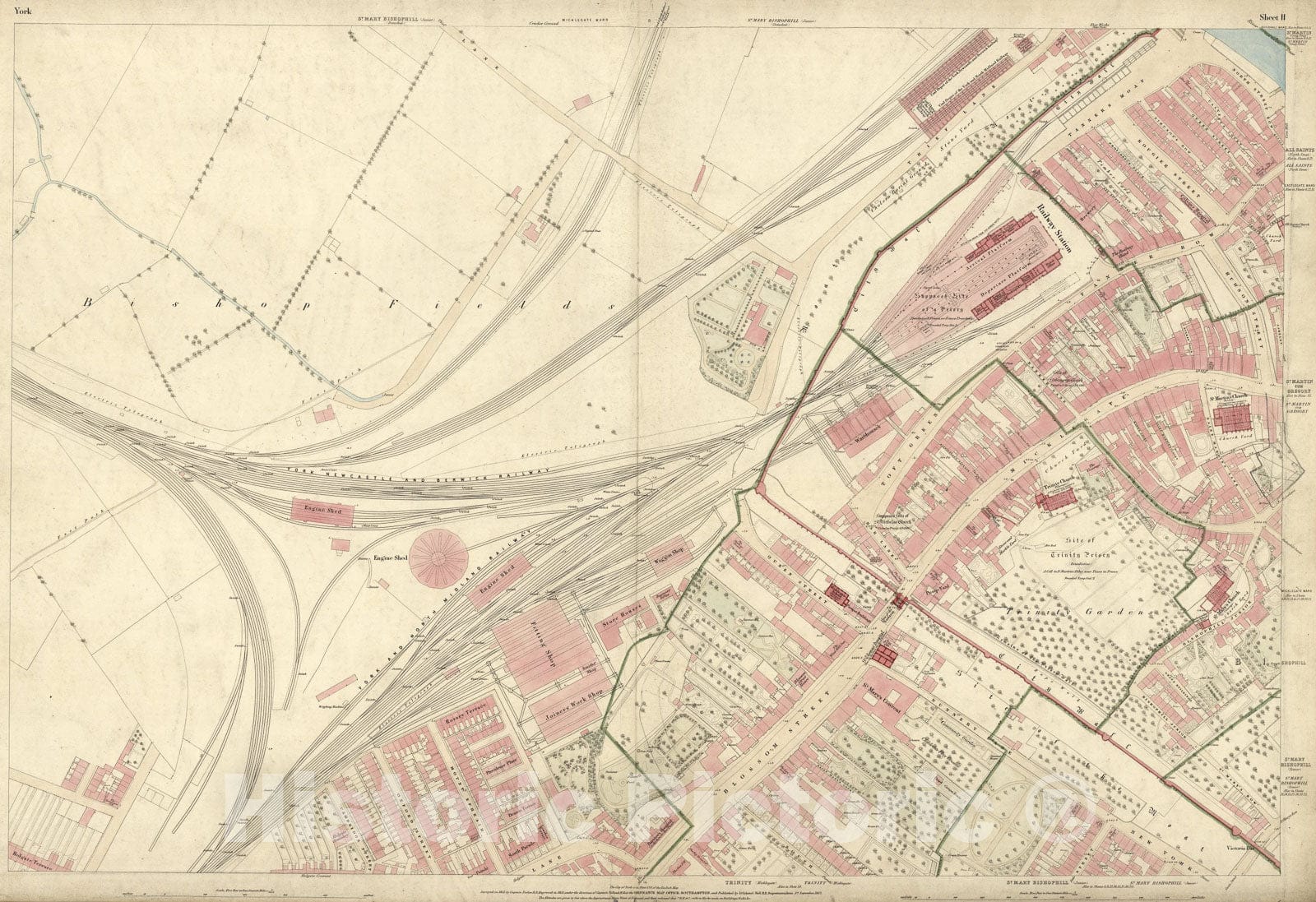 Historic Map : Sheet 11: Plan of York, 1852, 1852, Vintage Wall Art ...