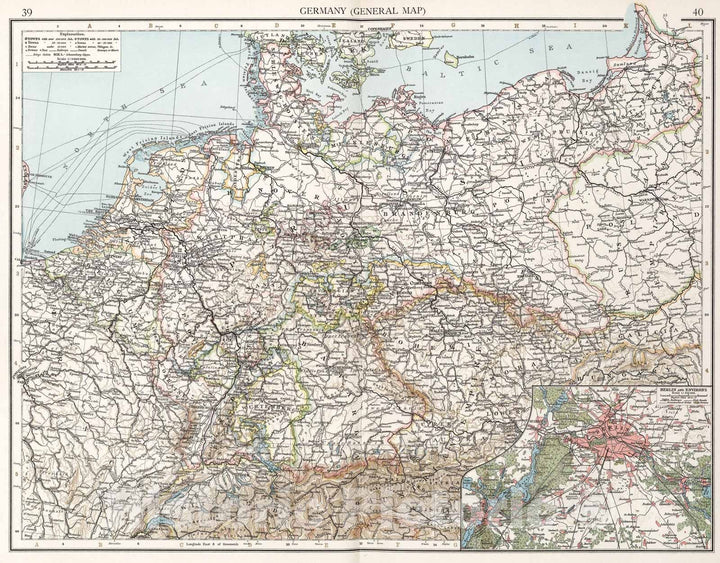 Historic Map : Germany General map, 1900, Vintage Wall Art – Historic ...
