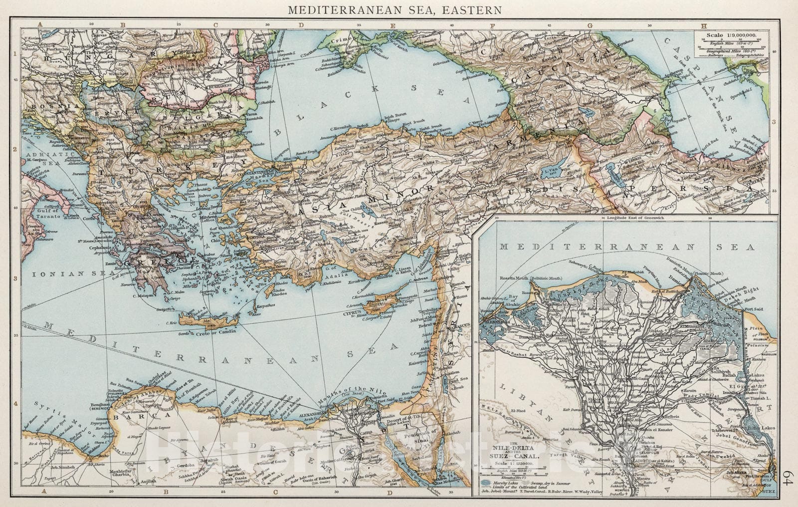 Location Of Eastern Mediterranean Map A Chart Of The Mediterranean