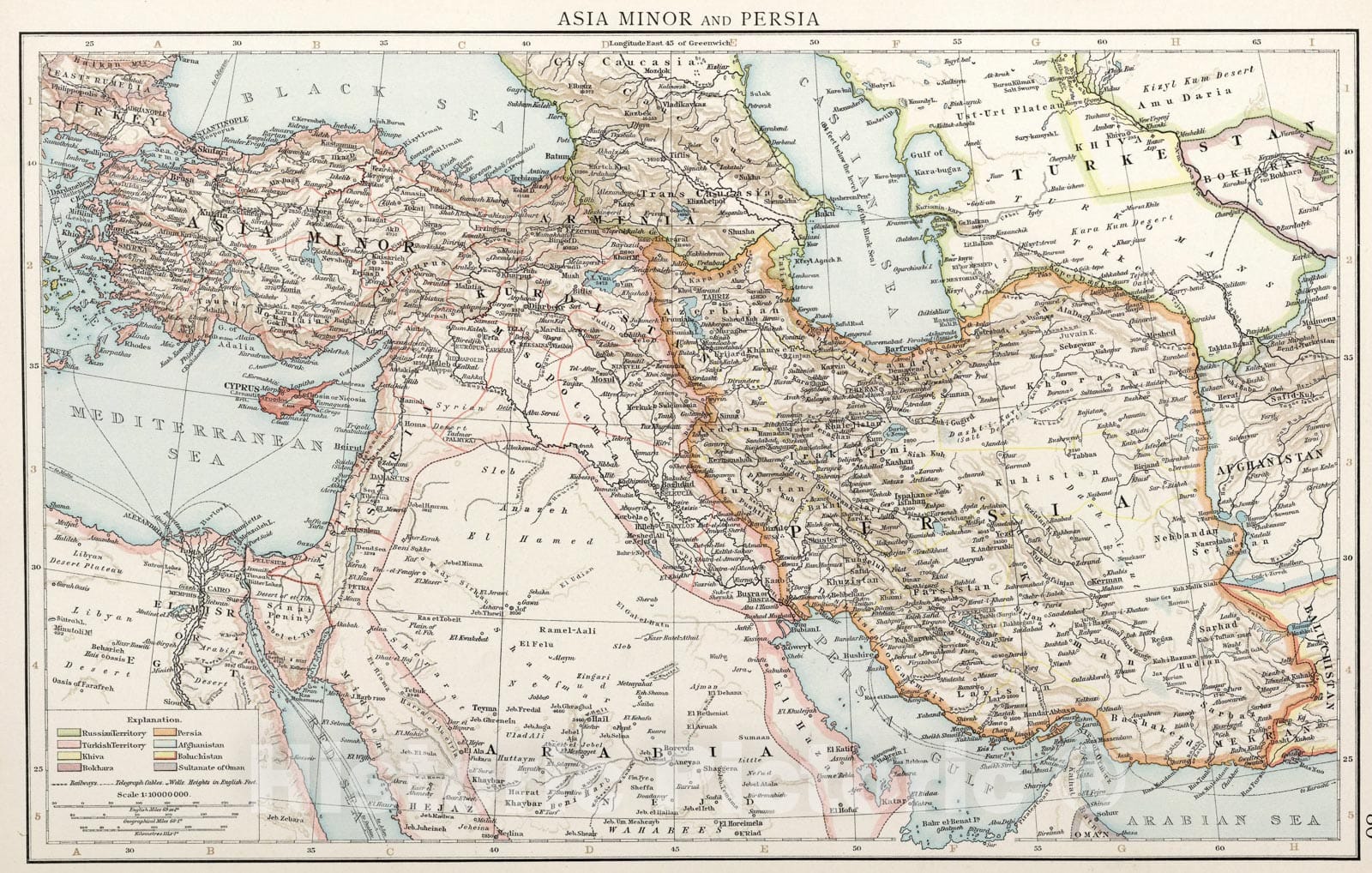 Historic Map : Asia Minor and Persia, 1900, Vintage Wall Art – Historic ...