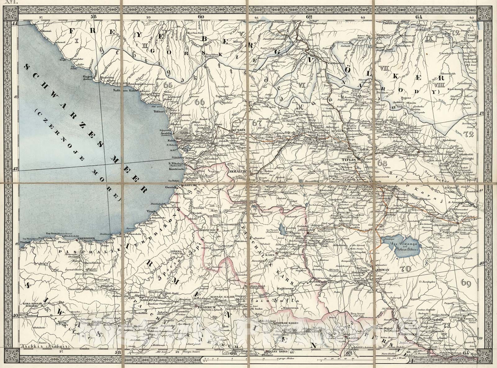 Historic Map : Tiflis. XVI, 1870, Vintage Wall Art – Historic Pictoric