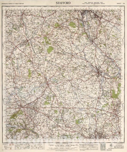 Historic Map : Sheet 119. Stafford., 1946, Vintage Wall Art – Historic ...