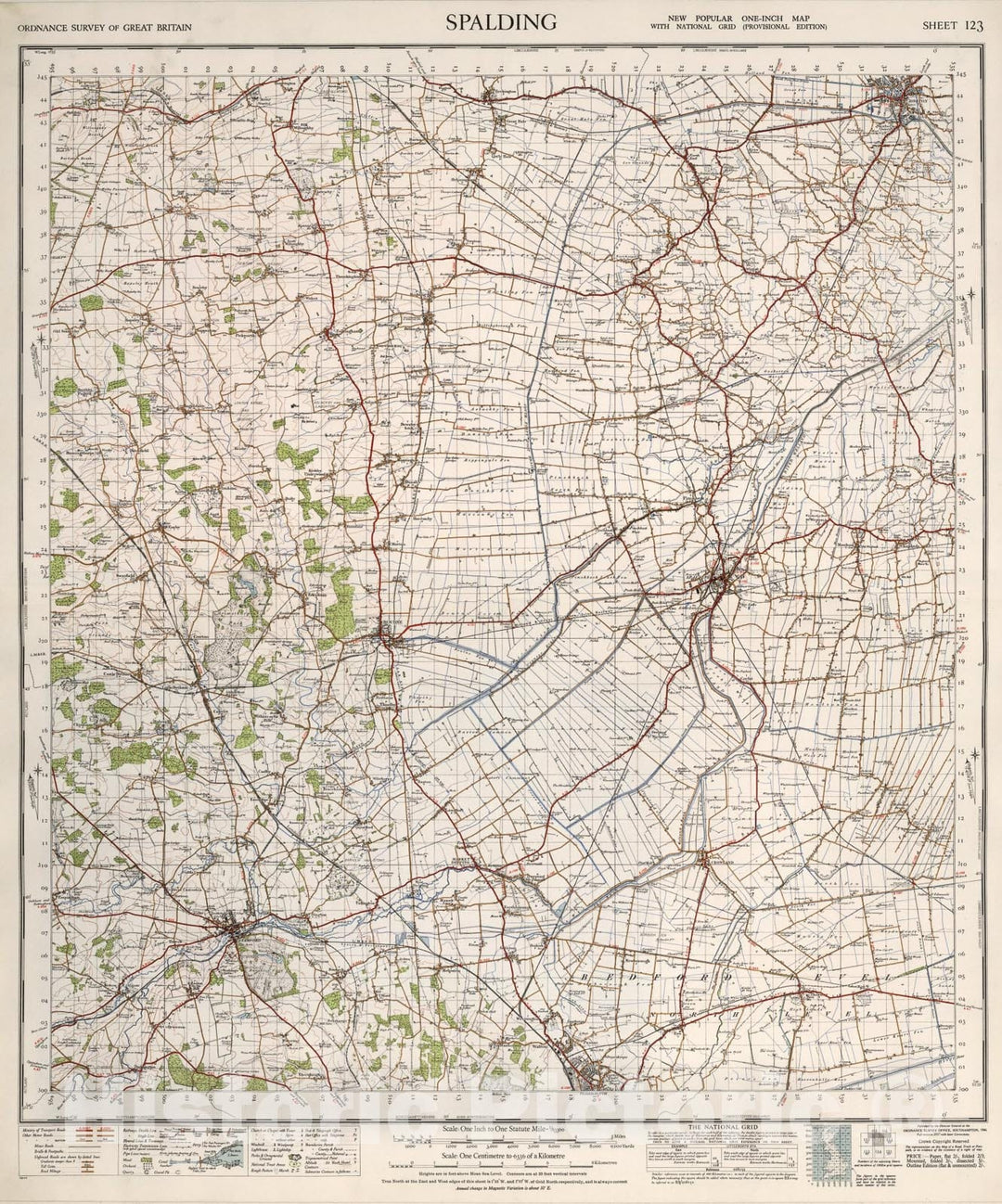 Historic Map : Sheet 123. Spalding., 1946, Vintage Wall Art – Historic ...