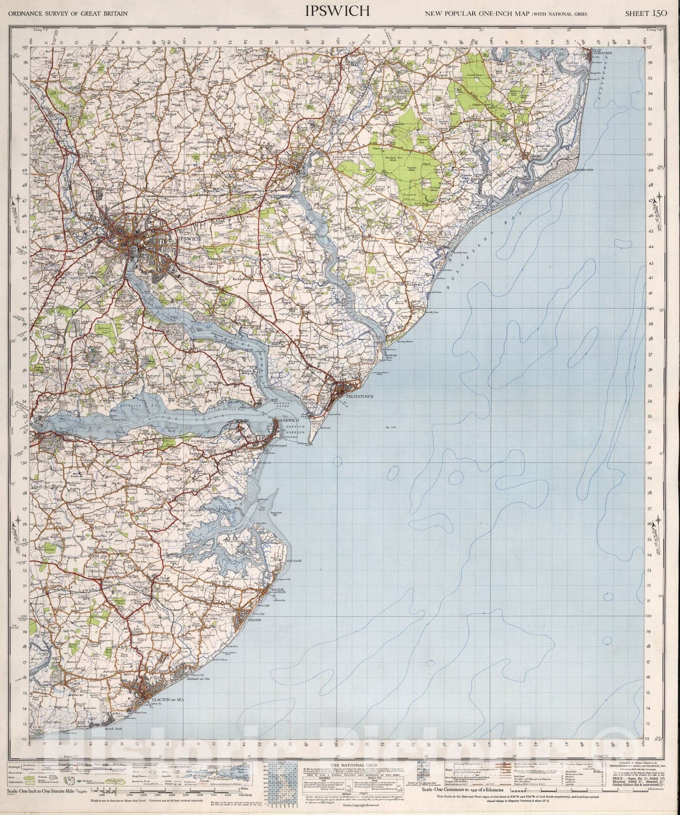 Historic Map : Sheet 150. Ipswich., 1946, Vintage Wall Art – Historic Pictoric