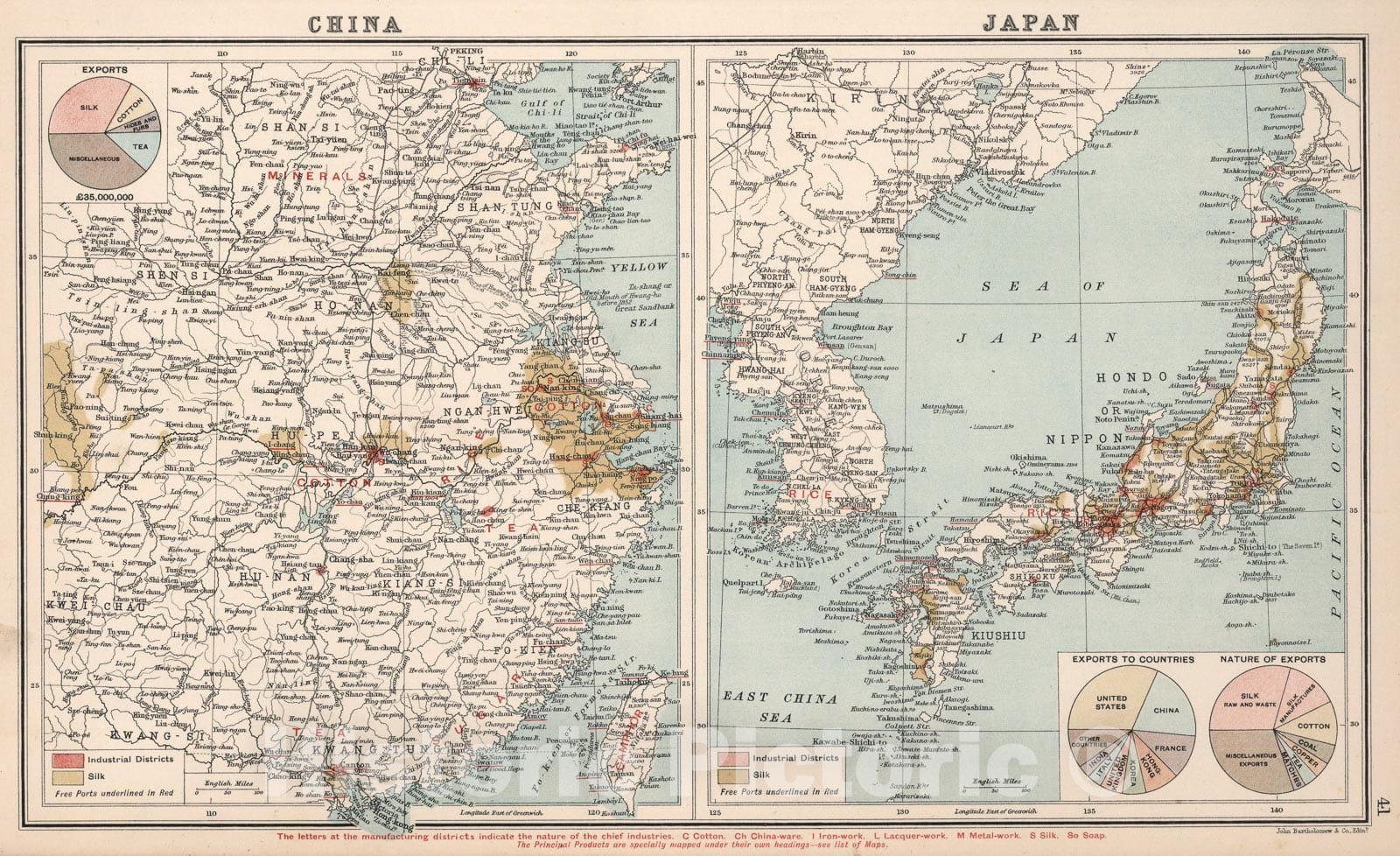 Historic Map : China. Japan. Industrial., 1907, Vintage Wall Art ...
