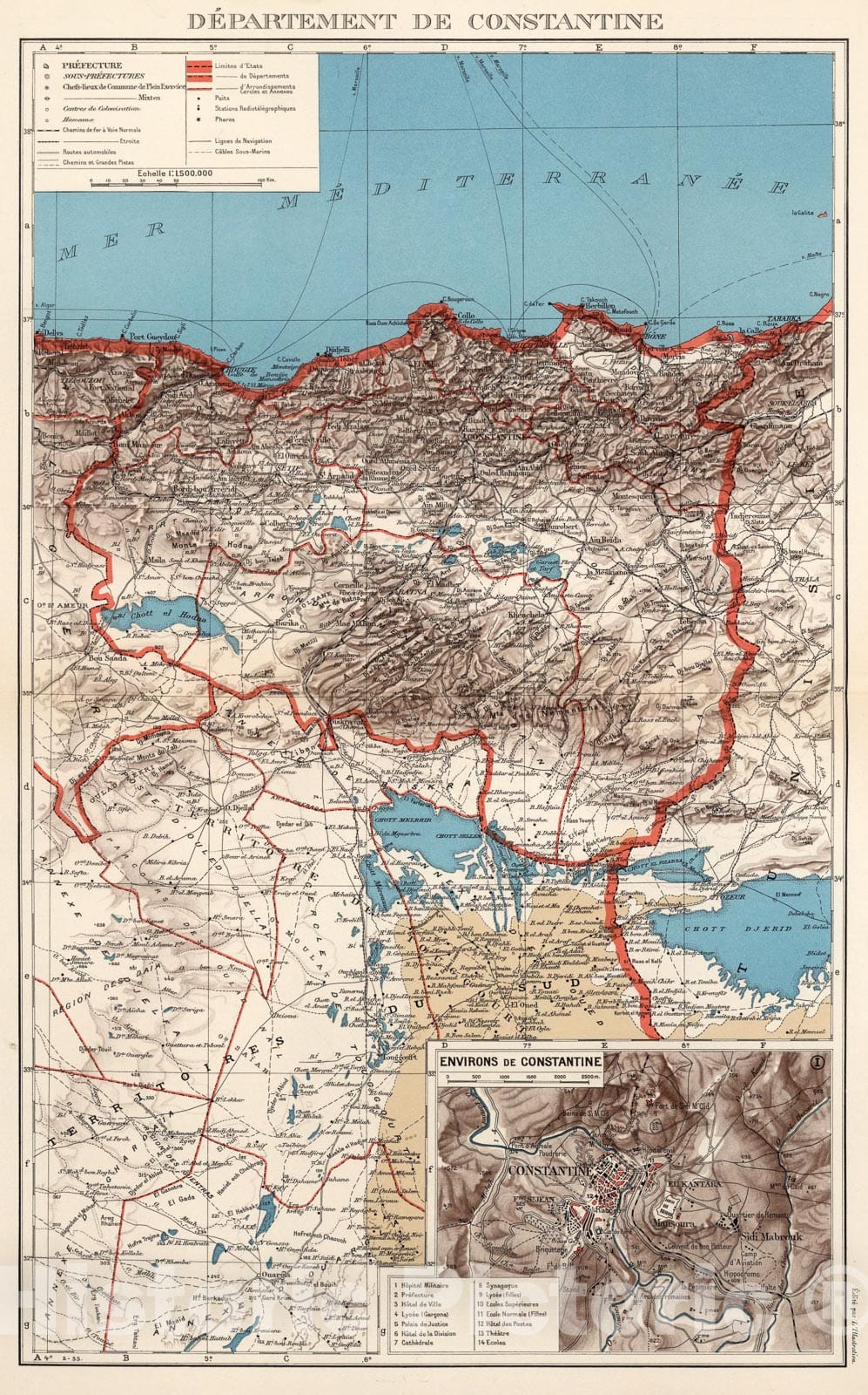 Historic Map : Planche 8. Departement de Constantine., 1939, Vintage W ...