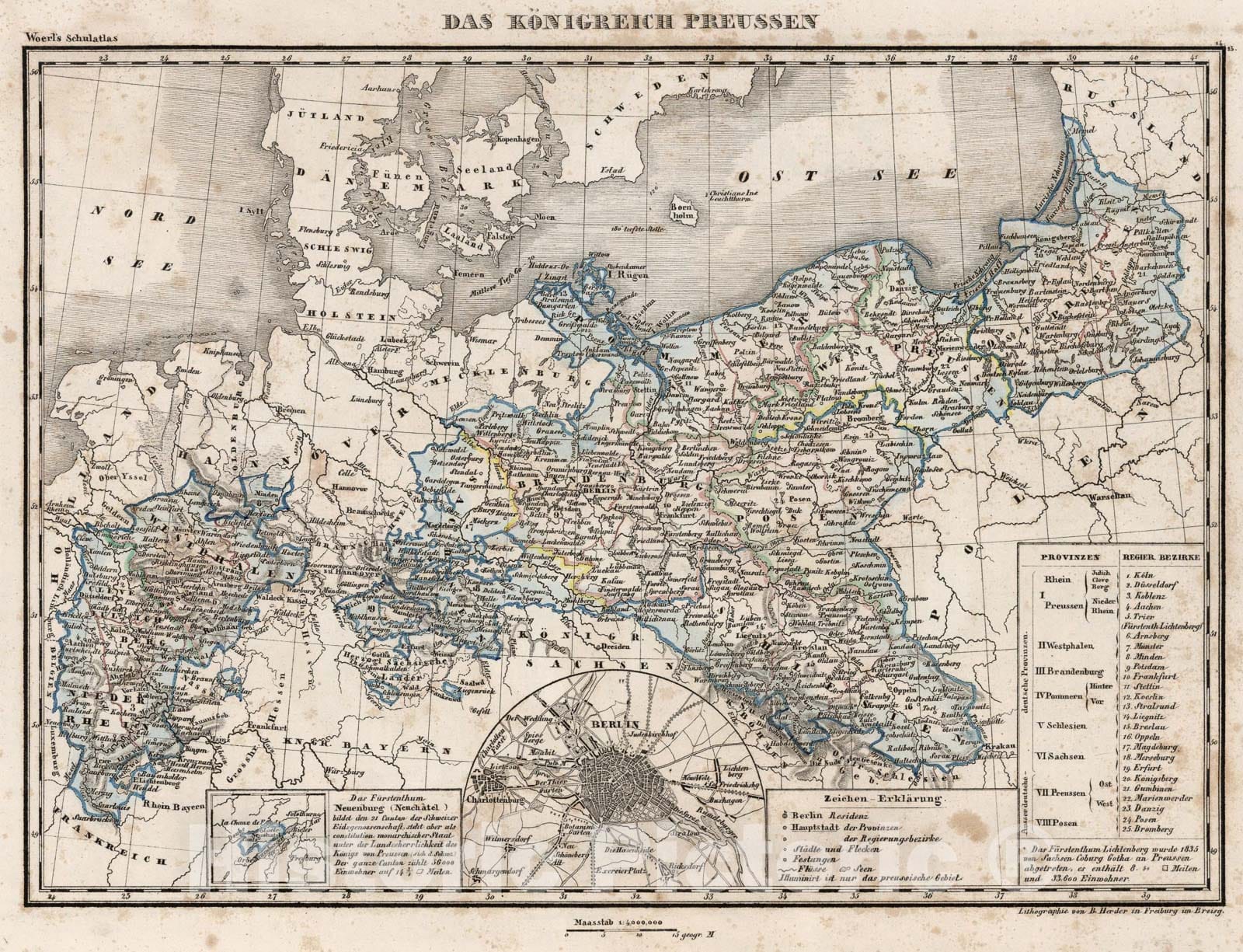Historic Map : Prussian Empire., 1843, Vintage Wall Art – Historic Pictoric