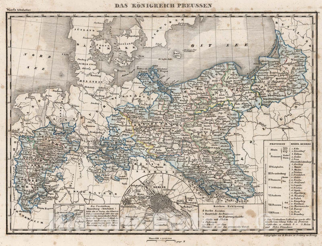 Historic Map : Prussian Empire., 1843, Vintage Wall Art – Historic Pictoric