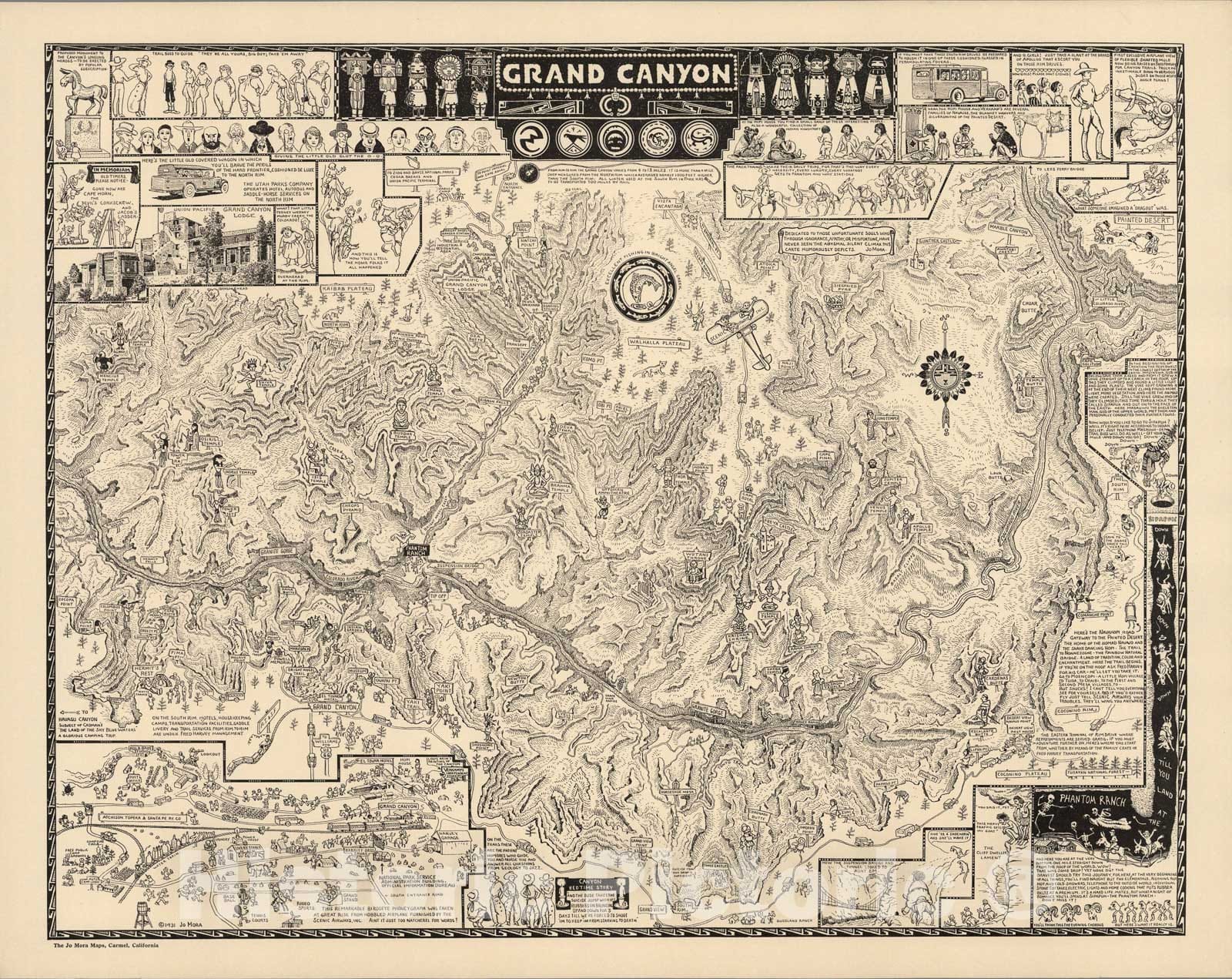 Historic Map : Grand Canyon, 1931, 1931, Vintage Wall Art - Historic ...