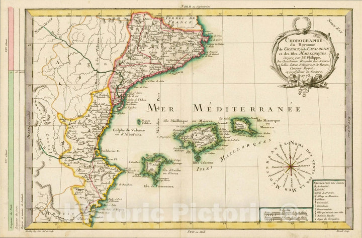 Historic Map : Chorographie du Royaume de Valence, de la Catalogne et ...