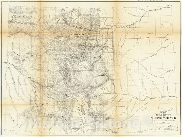 Historic Map : Map of the Public Surveys in Colorado Territory to acco ...