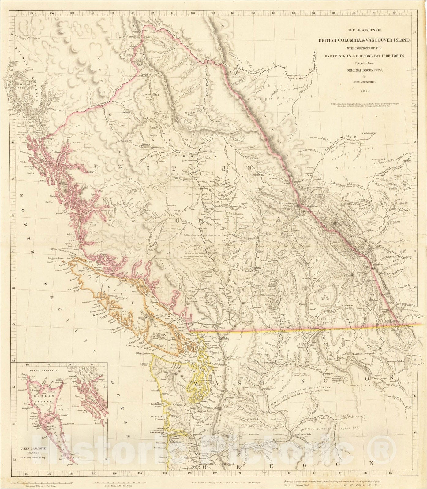 Historic Map : The Provinces of British Columbia & Vancouver Island wi ...