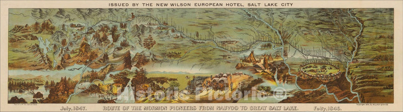 Historic Map : Route of the Mormon Pioneers From Nauvoo To Great Salt ...