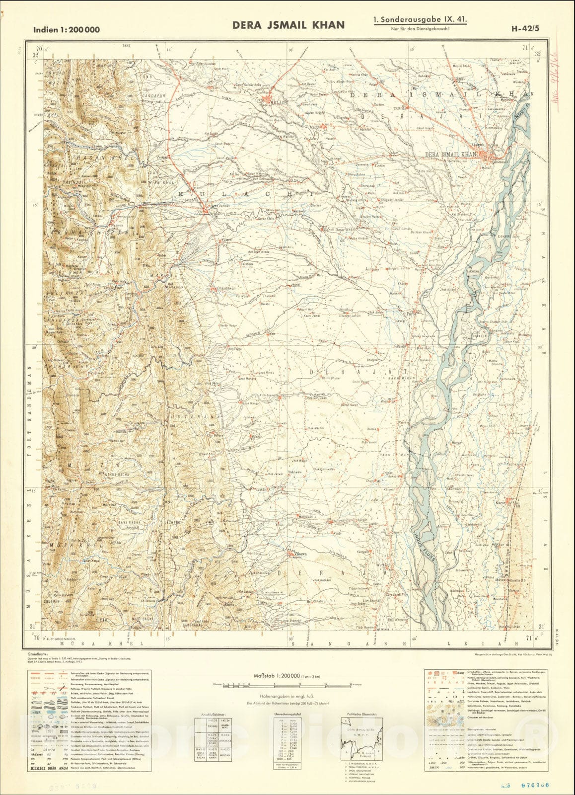 Historic Map : (Second World War - India) Indien 1: 200 000, 1932, Gen ...