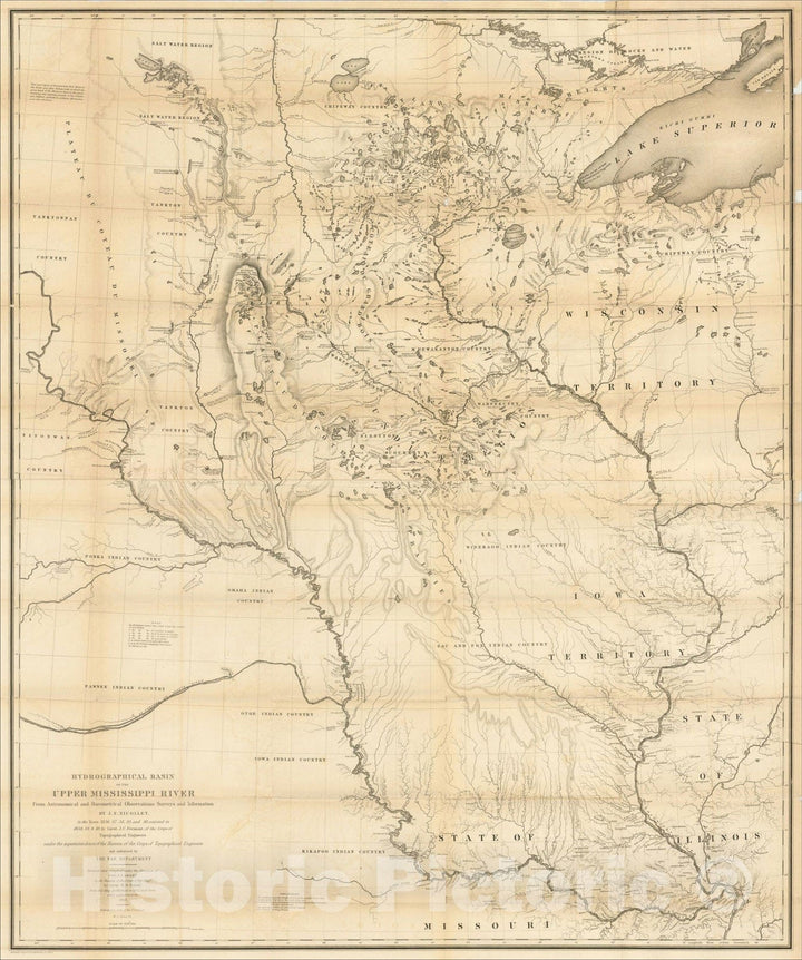 Historic Map : Hydrographical Basin of the Upper Mississippi River fro ...
