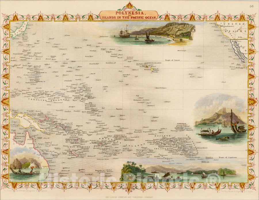 Historic Map : Polynesia, or Islands In the Pacific Ocean, 1851, John ...