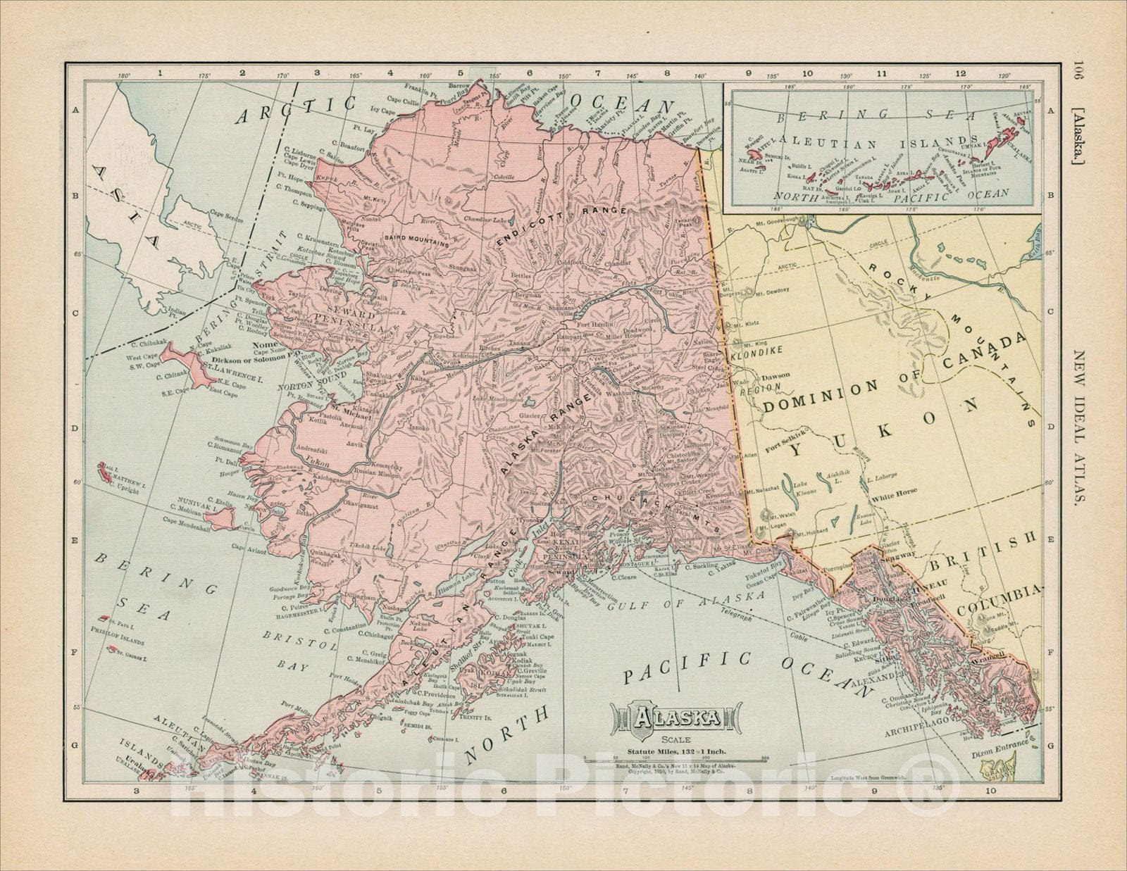 Historic Map : Alaska, 1910, Rand McNally & Company, Vintage Wall Art ...