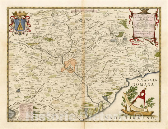 Historic Map : Tavola Esatta dell antico Latio E Nova Campagna Di Roma ...