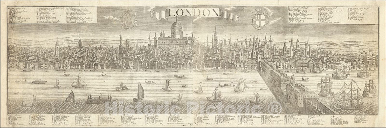 Historic Map : London, 1760, Georg Balthasar Probst, Vintage Wall Art ...