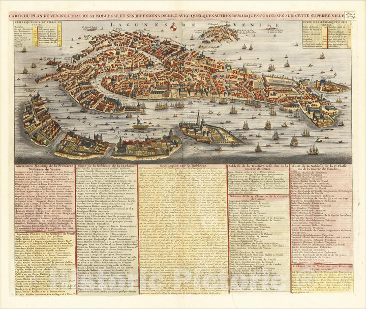Historic Map : [Venice] Carte Du Plan De Venise, L'Etat De Sa Noblesse ...