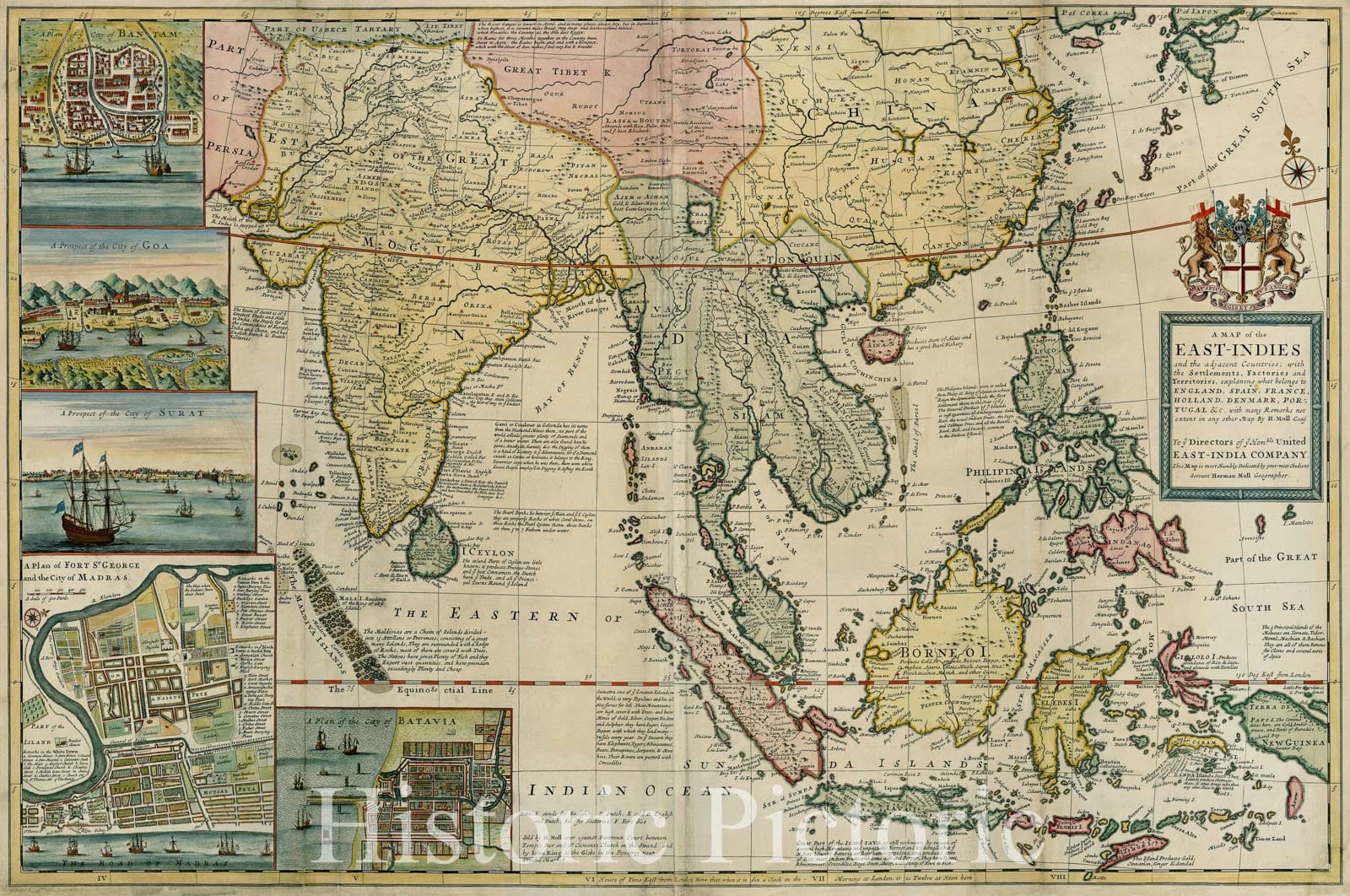 Historic Map : A Map of the East-Indies explaining what Belongs to Eng ...