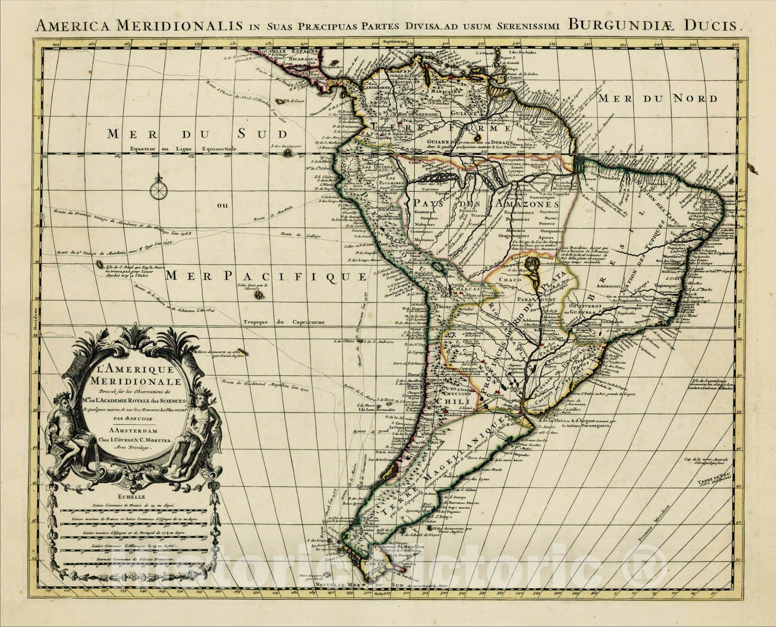 Historic Map : America Meridionalis in Suas Praecipuas Partes Divisa ...