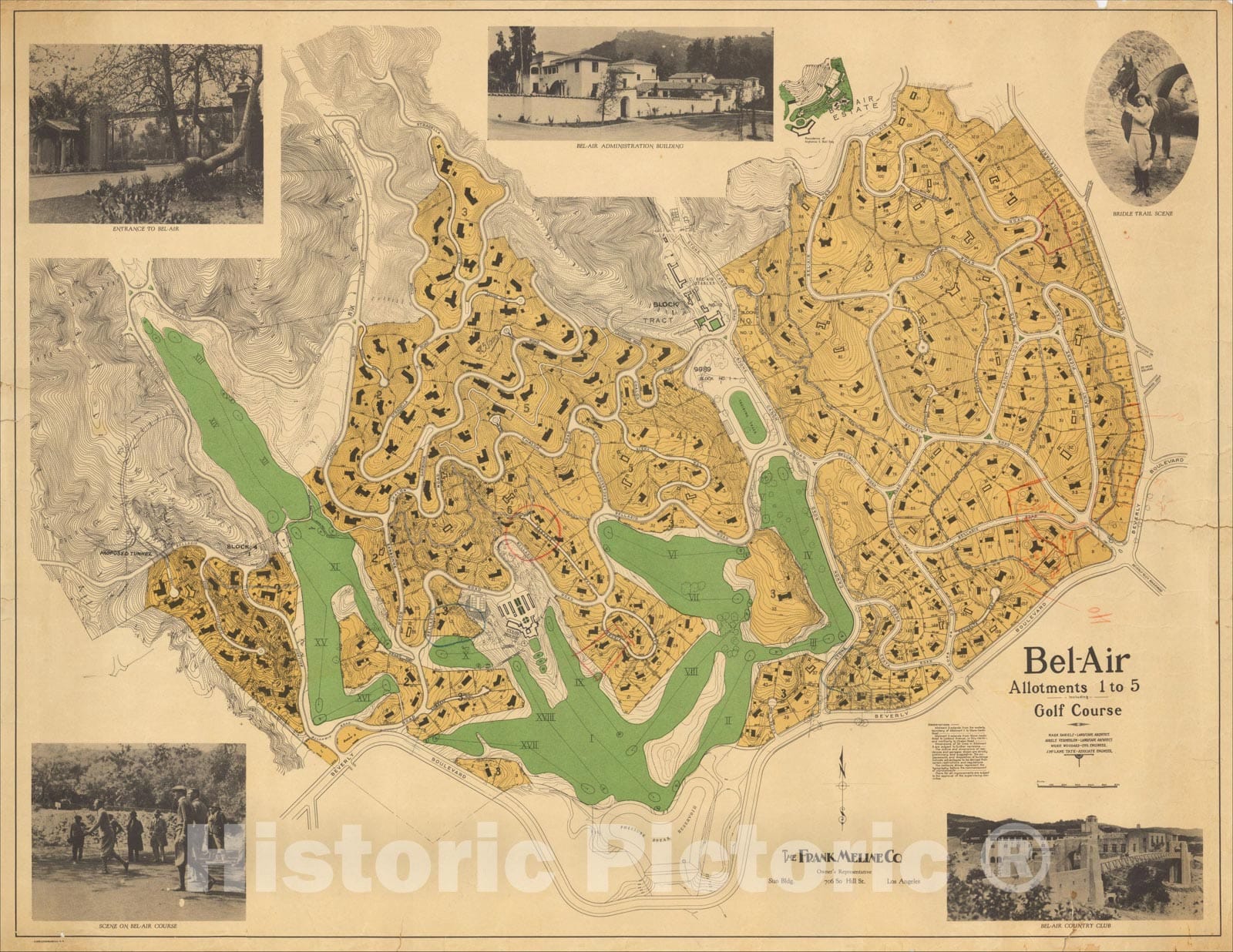 Historic Map : Bel-Air Allotments 1 to 5 Including Golf Course, c1923 ...