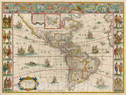 Historic Map : Americae Nova Tabula, c1640, Willem Janszoon Blaeu, Vin – Historic Pictoric