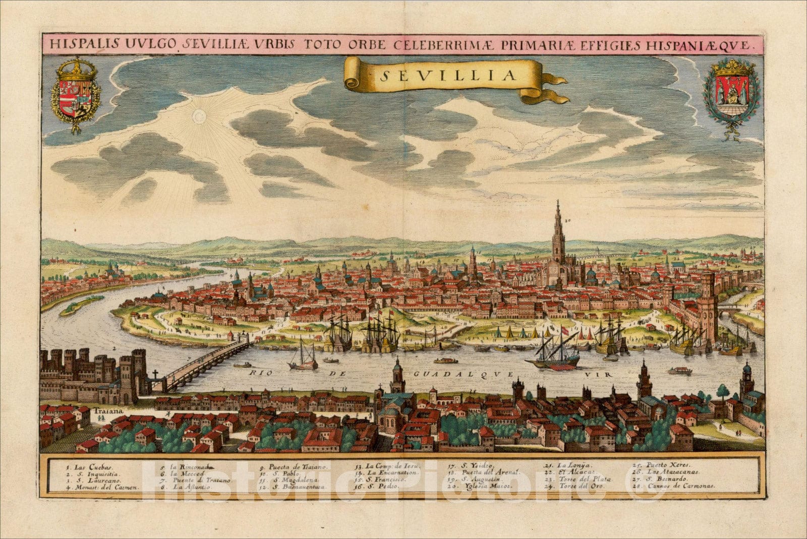Historic Map : Hispalis vulgo Sevilliae urbis toto orbe seleberrimae p ...
