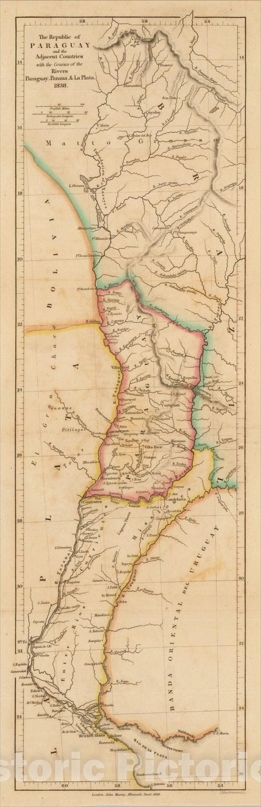 Historic Map : This Republic of Paraguay and the Adjacent Countries wi ...