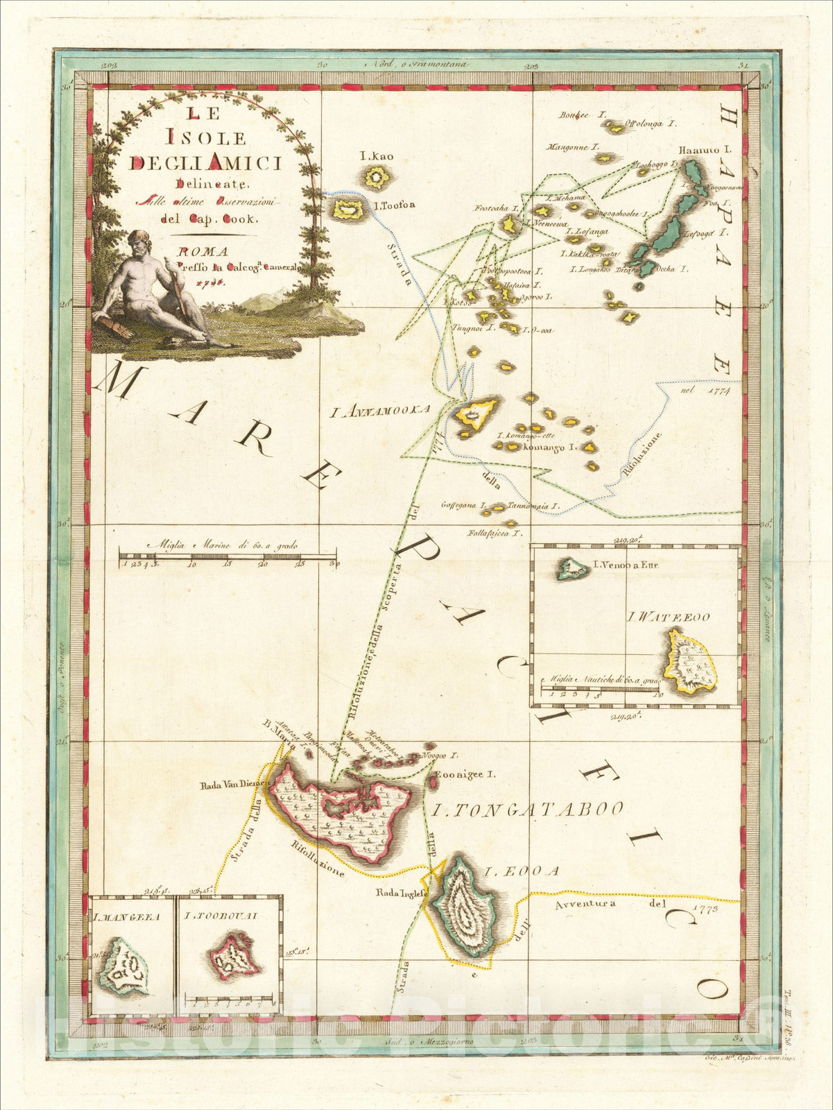 Historic Map : [Tonga Islands] Le Isole De Gli Amici Delineate Suller ...
