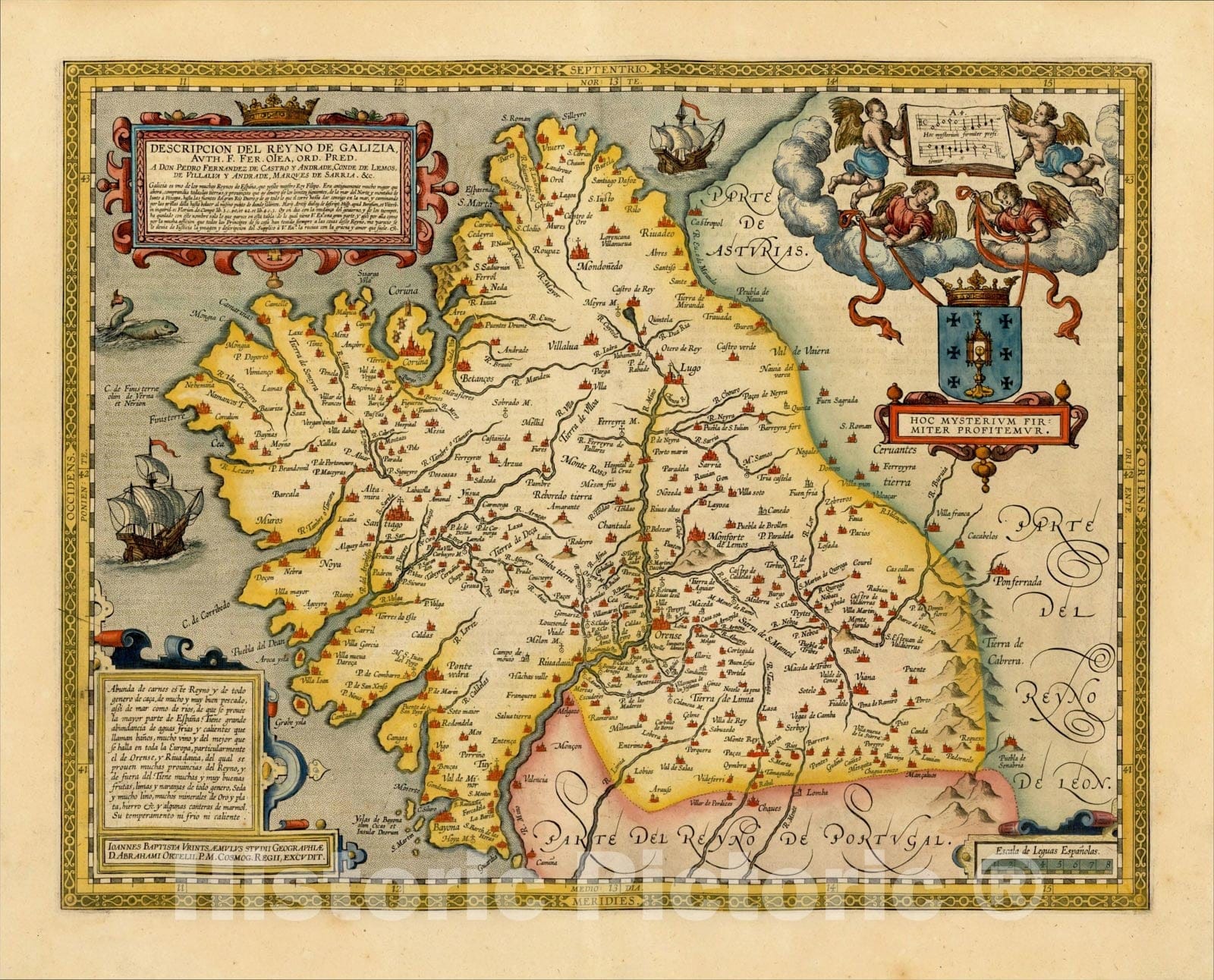 Historic Map : Descripcion Del Reyno De Galizia, Auth, 1609, Abraham O ...